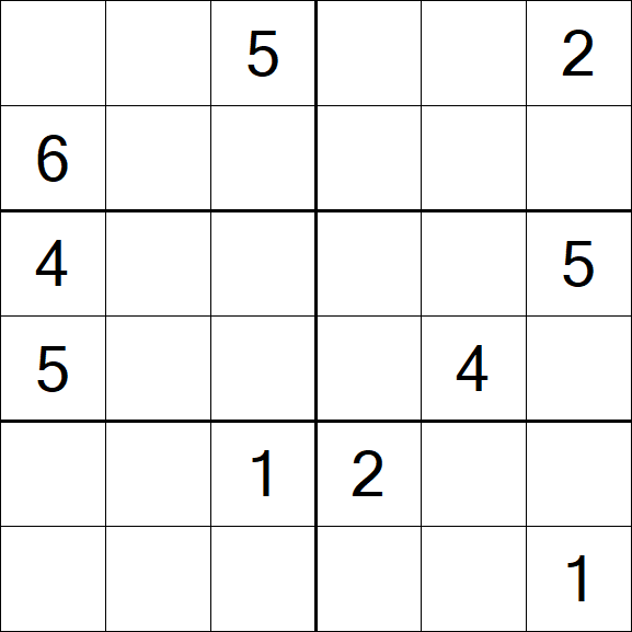 Sudoku 6x6 Hard Sudoku Puzzles